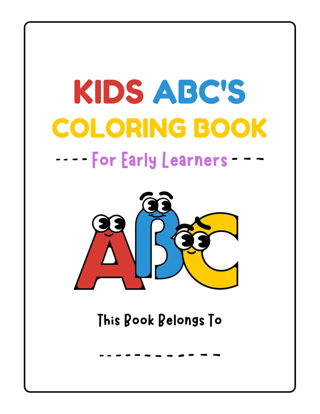 Childrens Abcs Coloring Pages & Activity Book 55 Pages! - Etsy