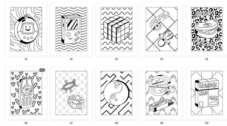 90’s Theme Coloring Pages for Adults & Children 30 Pages! - Etsy