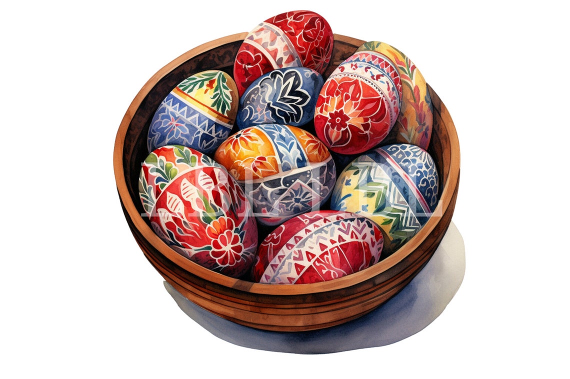 Watercolor Pysanka Ukrainian Easter Eggs Clip Art Transparency ...