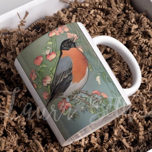 Vintage Spring Robins Clip Art Backgrounds - Set 1 - Digital Download ...