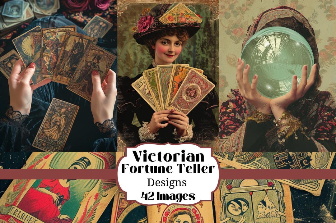 42 VICTORIAN FORTUNE TELLER Ephemera Backgrounds - Digital Paper, 42 ...