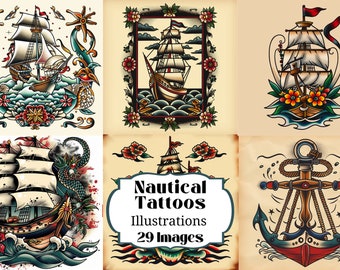 36 Traditional Style Big Cats Tattoo Flash Illustrations ~ 300 DPI ...