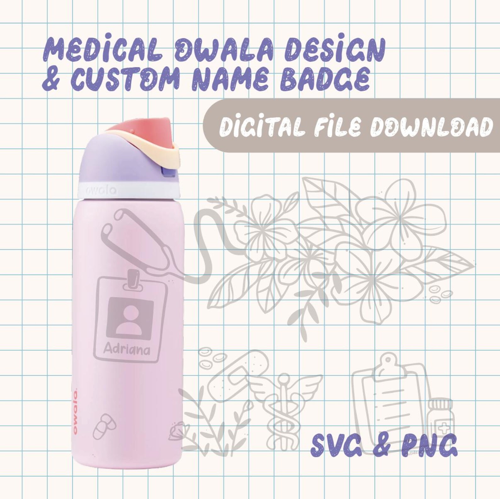Medical Owala 32oz SVG, Medical Clipart, Digital Download, Cricut ...