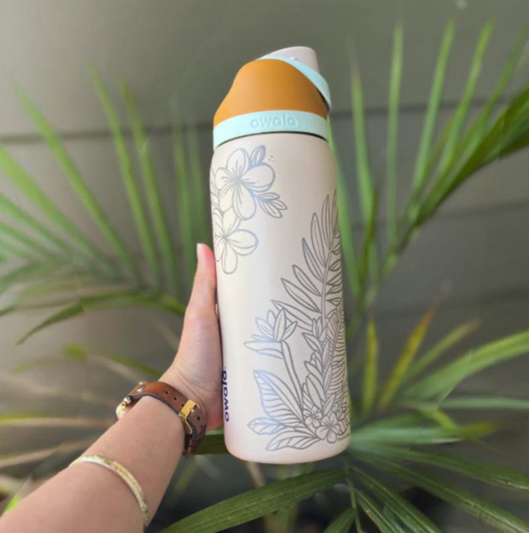 Hawai'i Owala Custom Engraved 32oz & 40oz Water Bottle - Hand Drawn ...