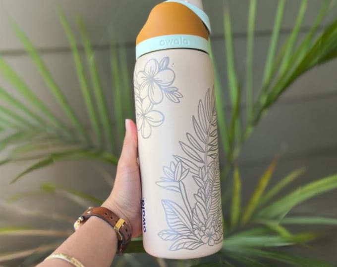 Hawai'i Owala Custom Engraved 32oz & 40oz Water Bottle - Hand Drawn ...