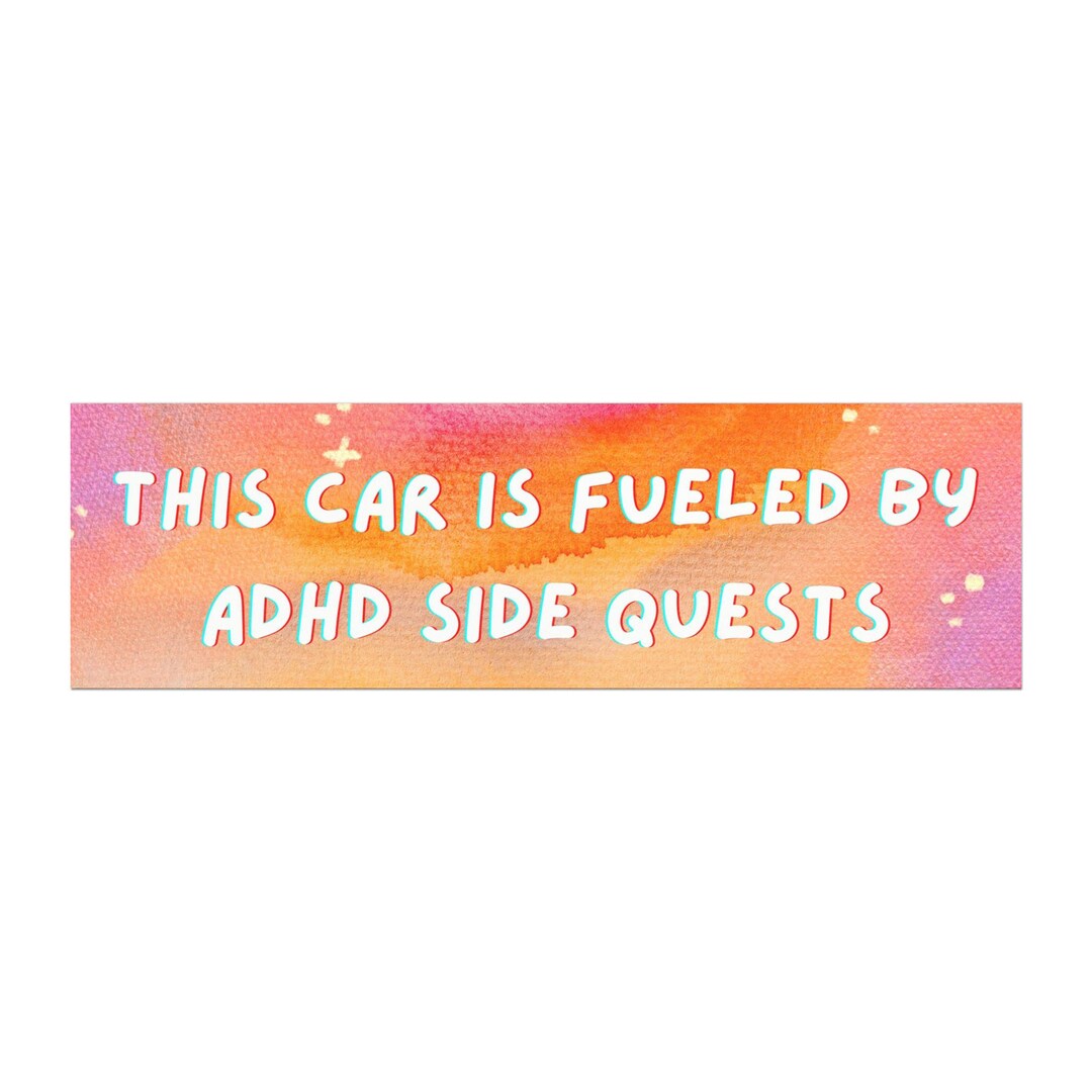 ADHD Side Quest Funny Car Magnets, Bumper Magnet, Magnet for Car ...