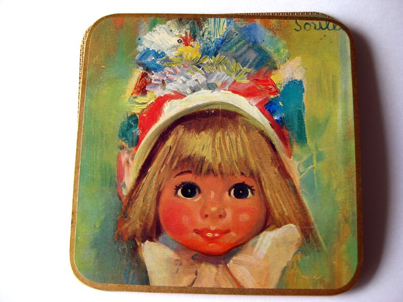 Win El Ware Big Eyed Children Vintage Boxed Trivet Set / 1950s - Etsy