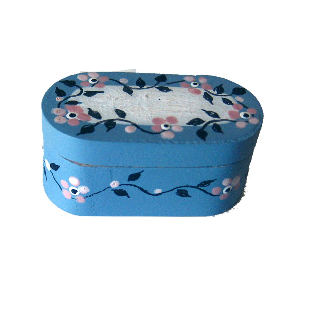 Pennsylvania Dutch Hand Painted Box, Oval Amish Style Box, Miniature ...
