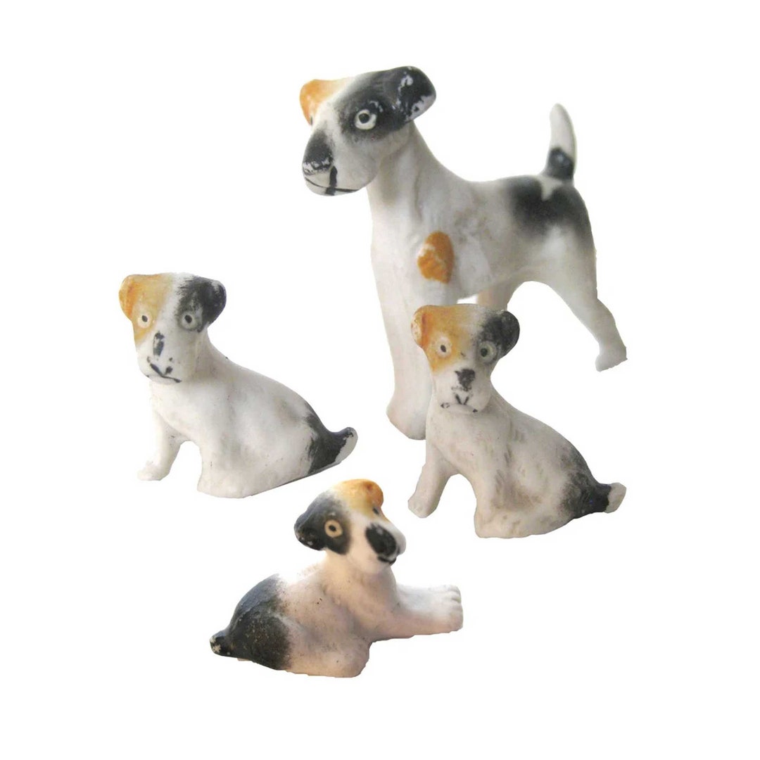 German Bisque Dogs Marked Germany Dog Family Airedales Miniature Dogs ...