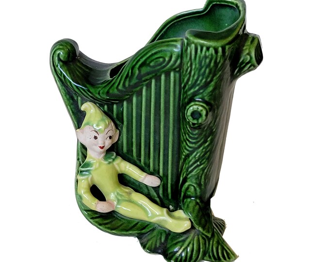 Vintage Ceramic Elf Planter, Pixie Tree Bud Vase, Treasure Craft ...