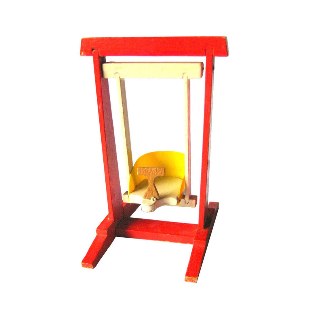 Miniature Doll Swing East German Wood Dollhouse Swing Rare Dollhouse ...
