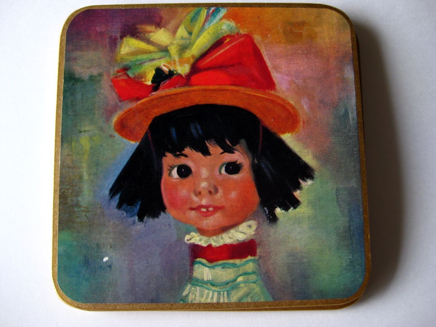 Win El Ware Big Eyed Children Vintage Boxed Trivet Set / 1950s - Etsy