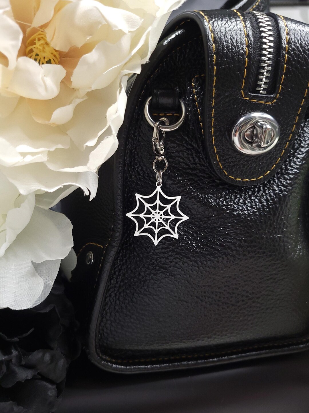 Spider Web Stainless Steel Witchy Goddess Purse Charm-witchy Jewelry ...