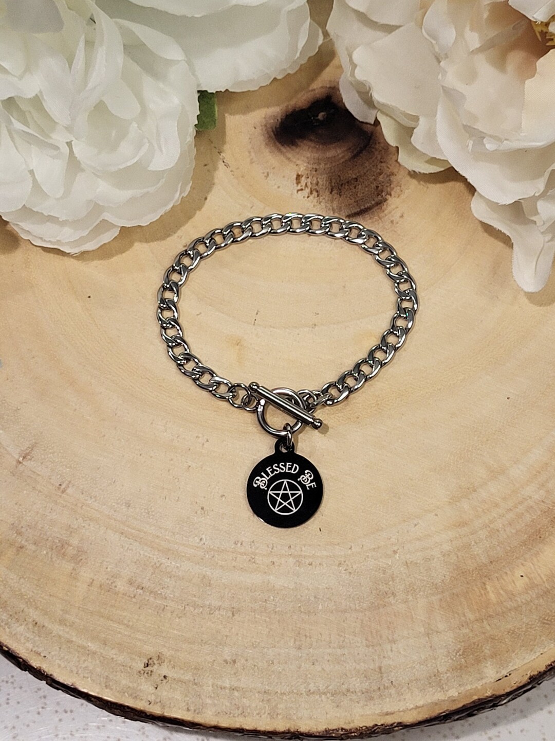Blessed Be Stainless Steel Toggle Bracelet-witchy Jewelry,witch ...