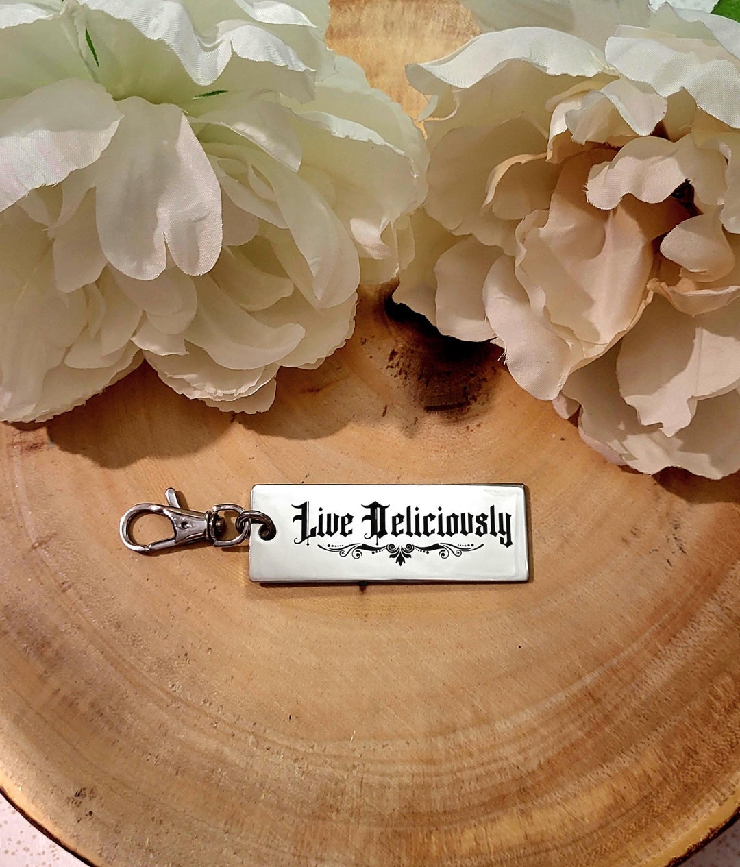 Live Deliciously Stainless Steel Keychain,black Phillip Keychain,witchy ...