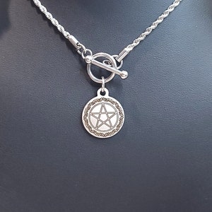 Pentagram Pentacle Stainless Steel Toggle Necklace-witchy Necklace ...