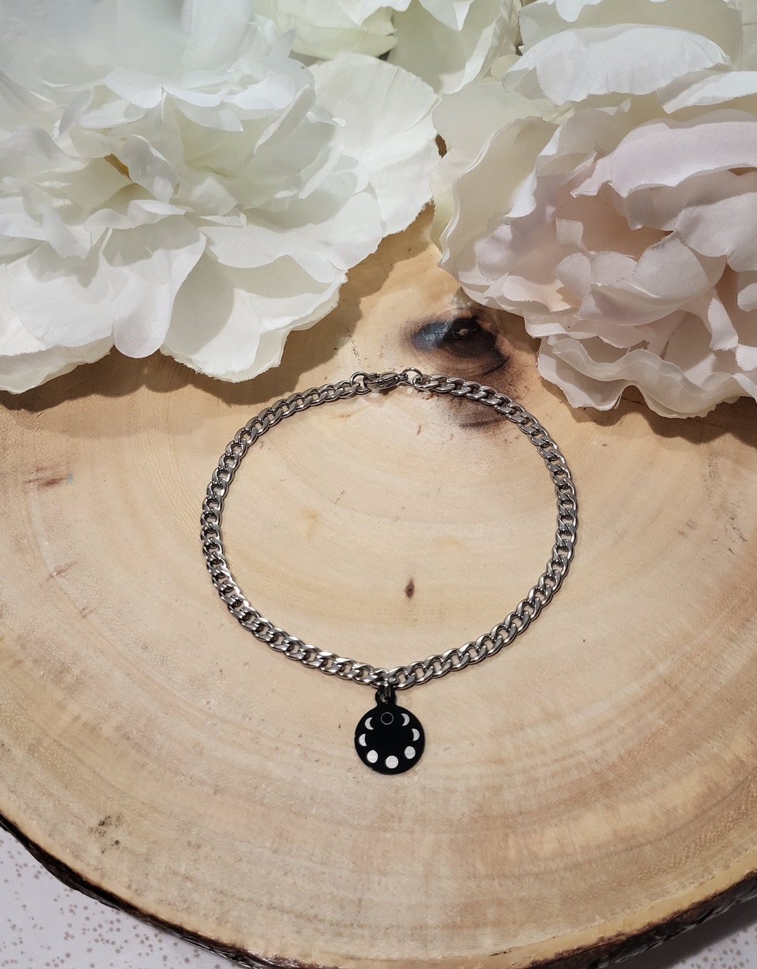 Moon Phases Stainless Steel Ankle Bracelet-witch Anklet,witchy Jewelry,witch Bracelet,occult ...