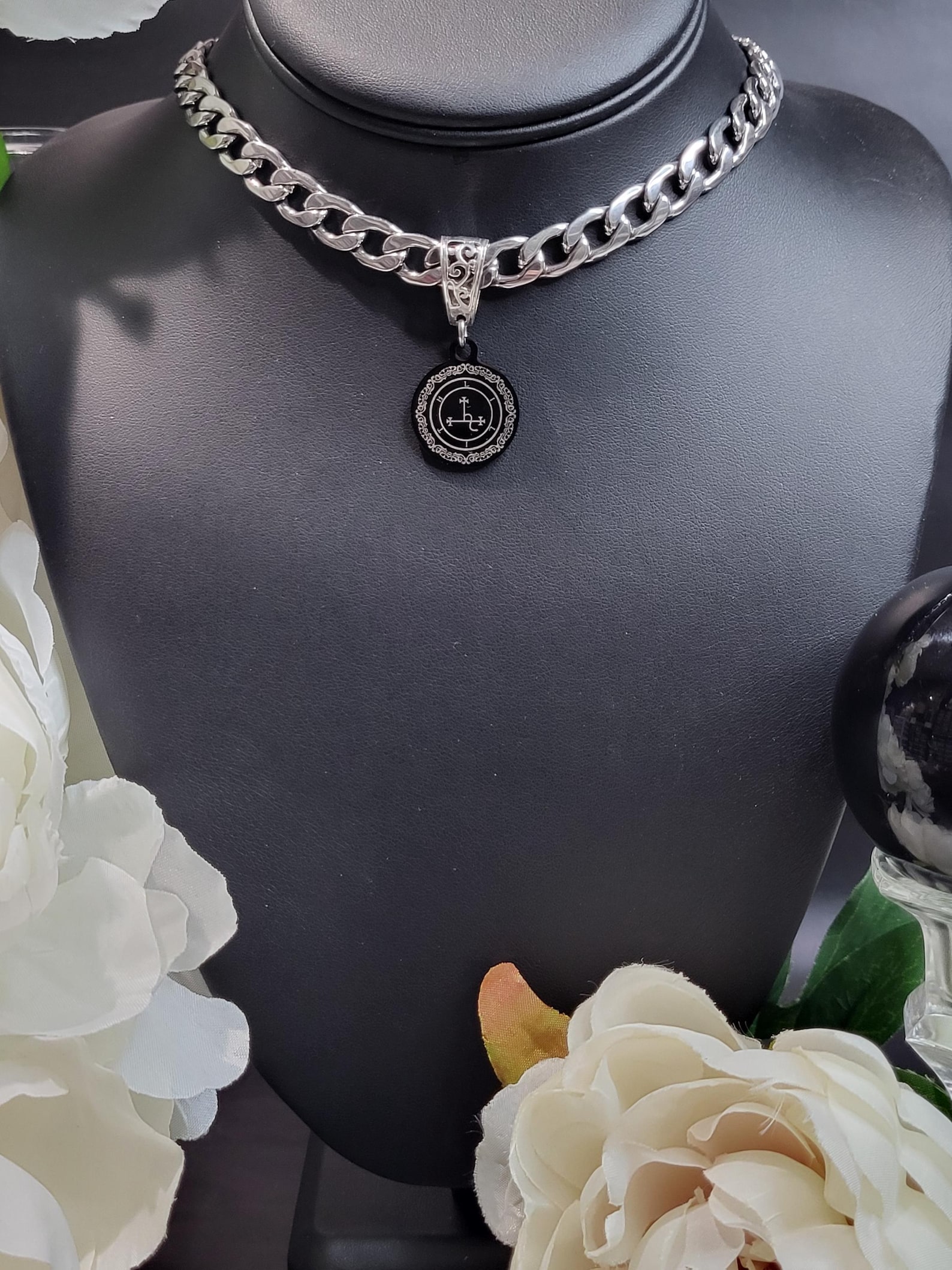 Lilith Stainless Steel Choker Charm Necklace-lilith Necklace,occult ...