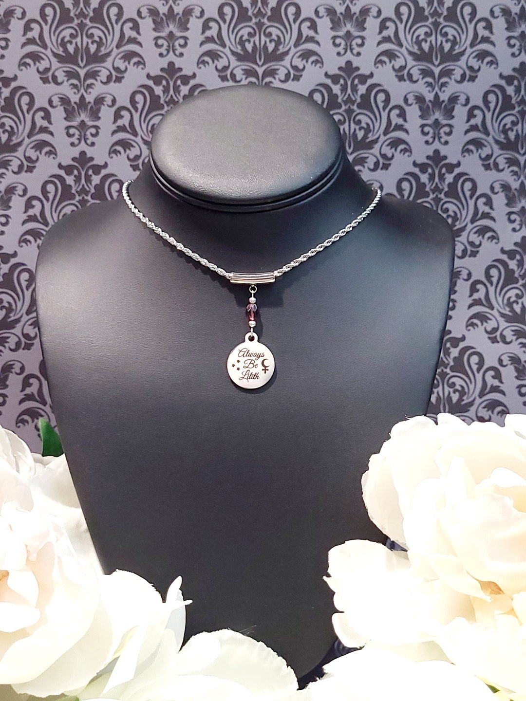 Always Be Lilith Dark Amethyst Pagan Occult Necklace,gemstone Necklace ...