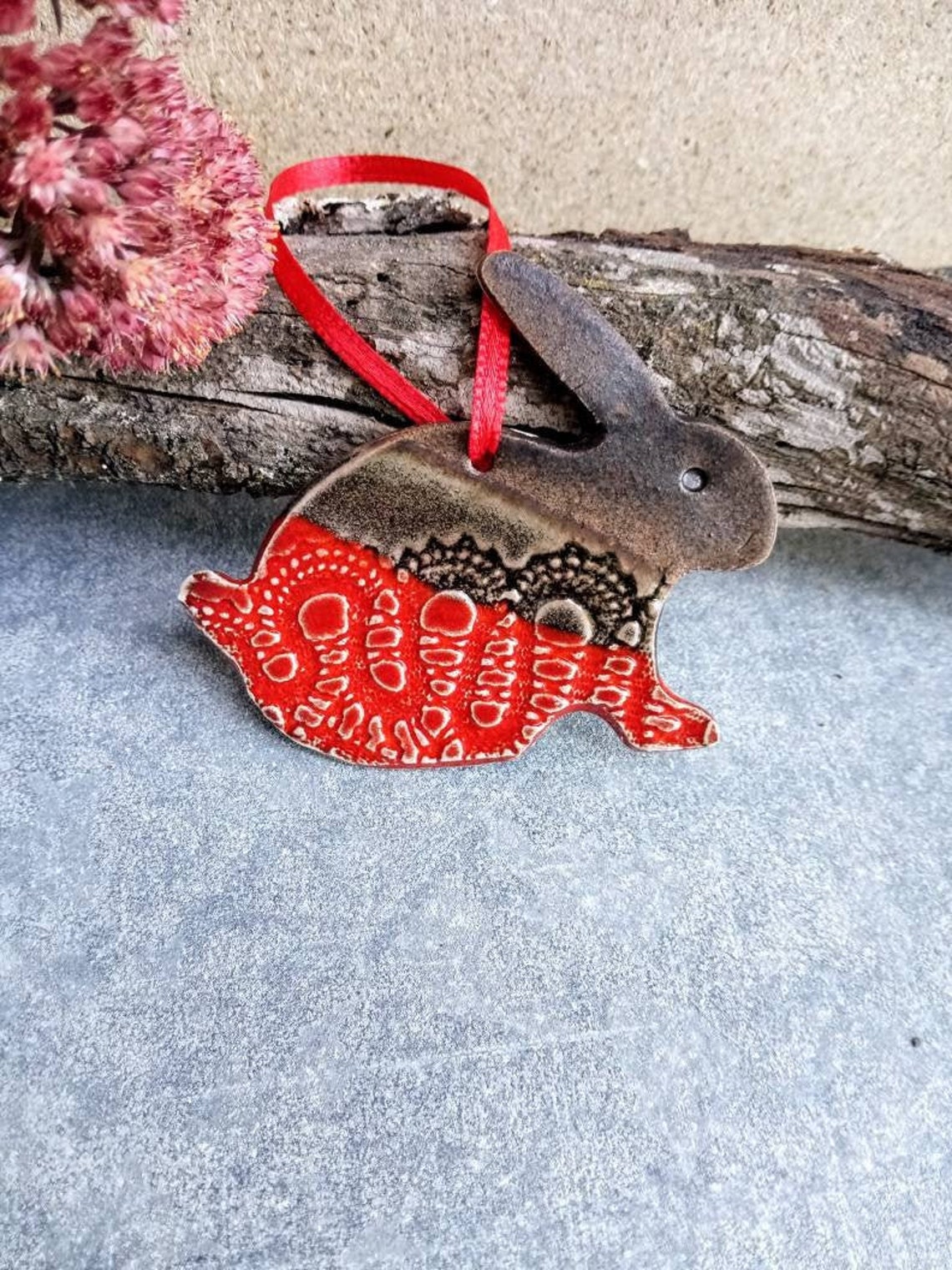 RABBIT Christmas Ornament / Animal Christmas Ornament / Animal ...