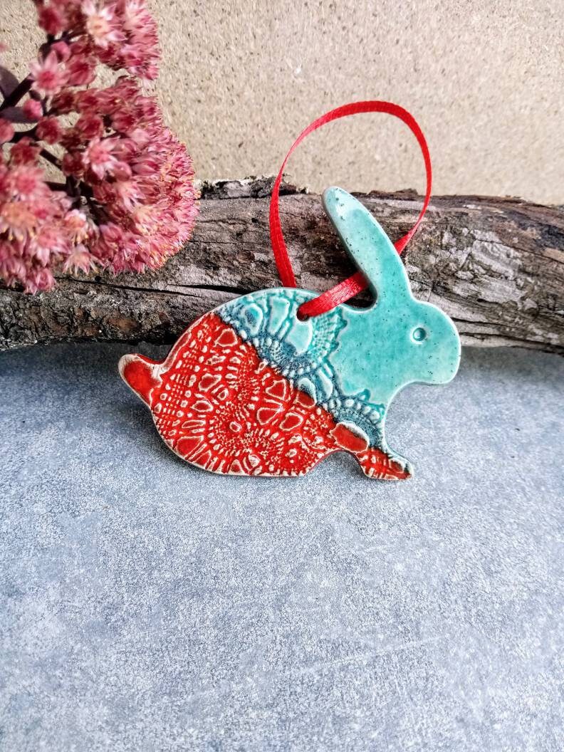 RABBIT christmas ornament / animal christmas ornament / animal | Etsy