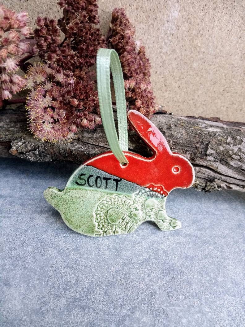 RABBIT christmas ornament / animal christmas ornament / animal | Etsy