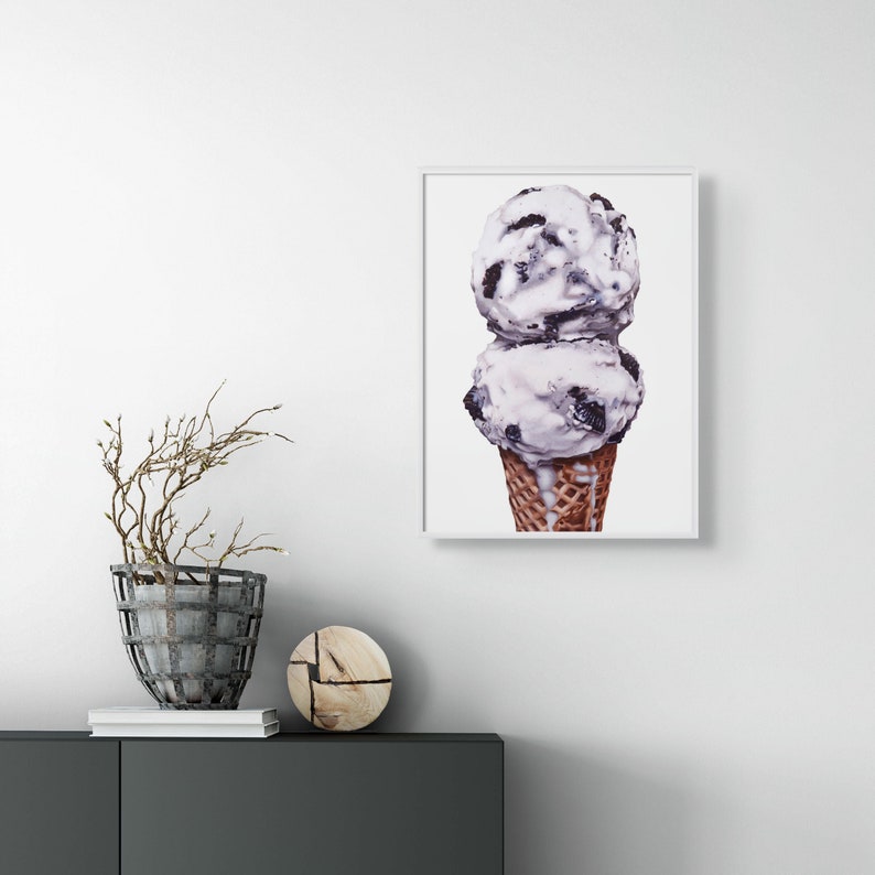 Cookies and Cream 1 Limited Edition Ice Cream Cone Wall Art Giclée ...