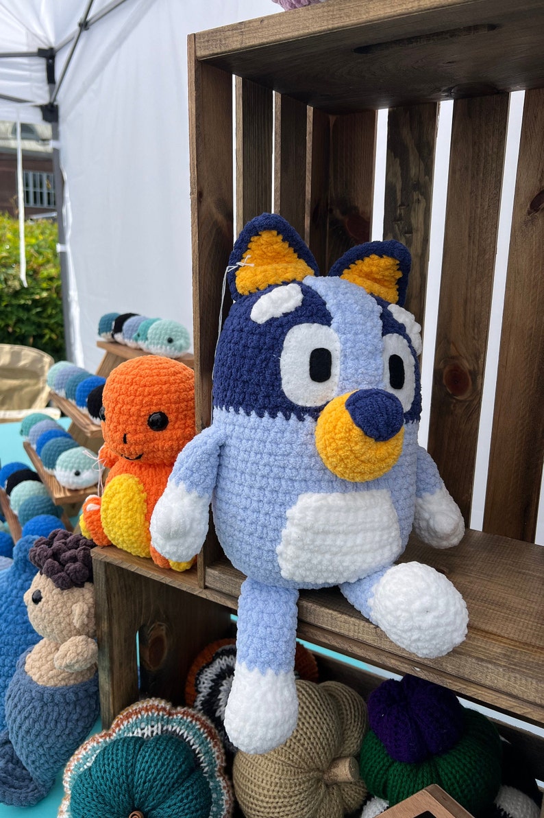 Crochet Blue Heeler Plushie - Bluey - Etsy