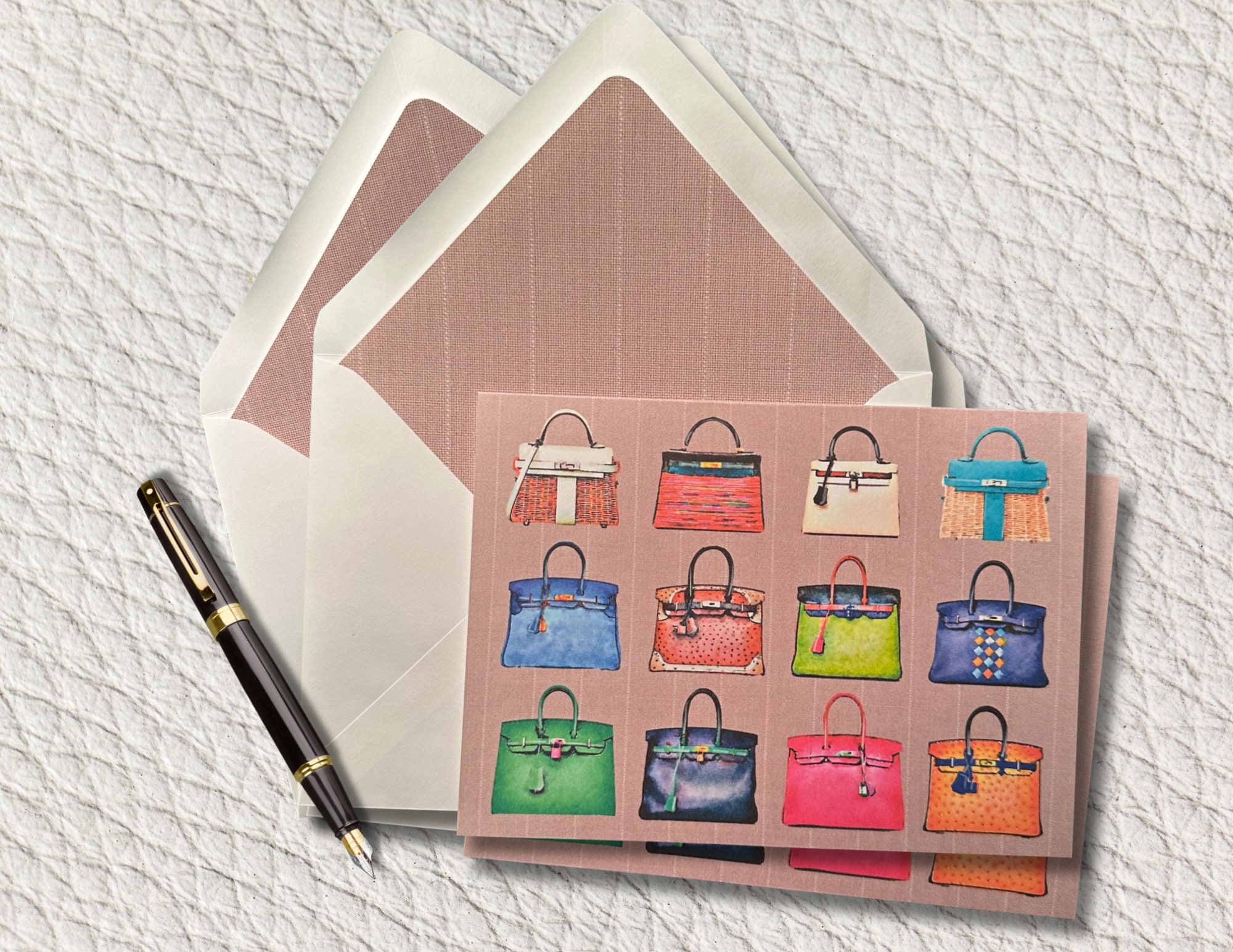 Luxury Handbags Happy Birthday Card, Greeting Cards, Hermes Inspired ...