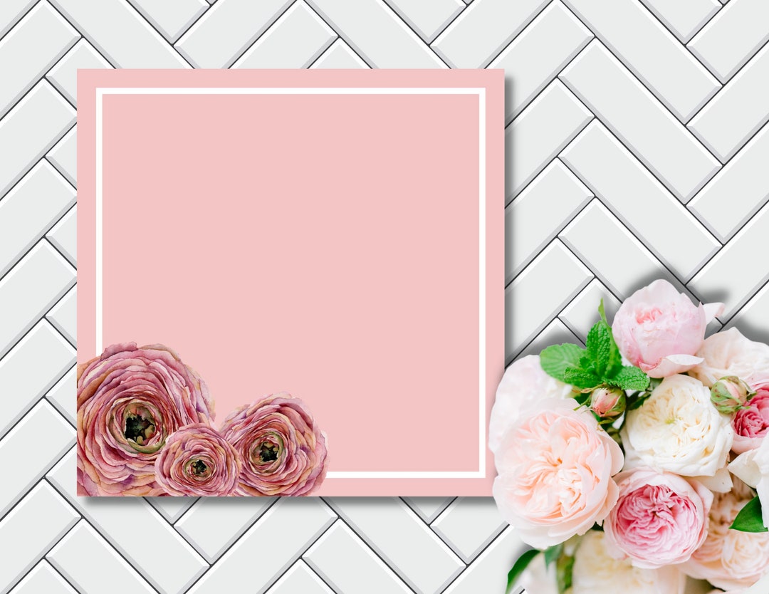 Lush Flowers Blank Invitation Template, Instant Download, DIY, Any ...