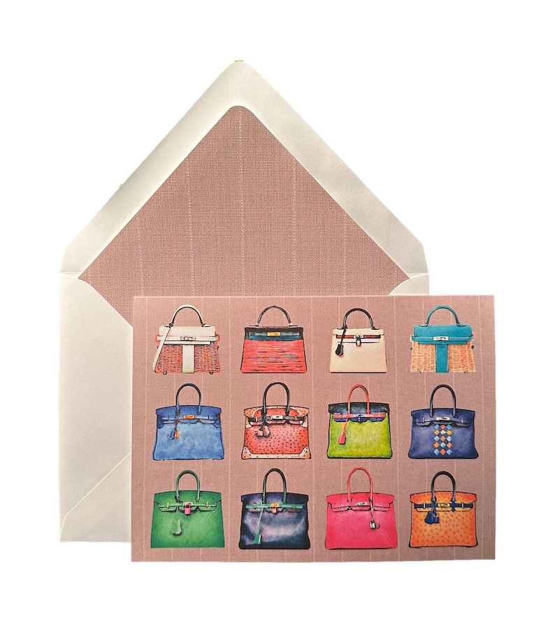 Luxury Handbags Happy Birthday Card, Greeting Cards, Hermes Inspired ...