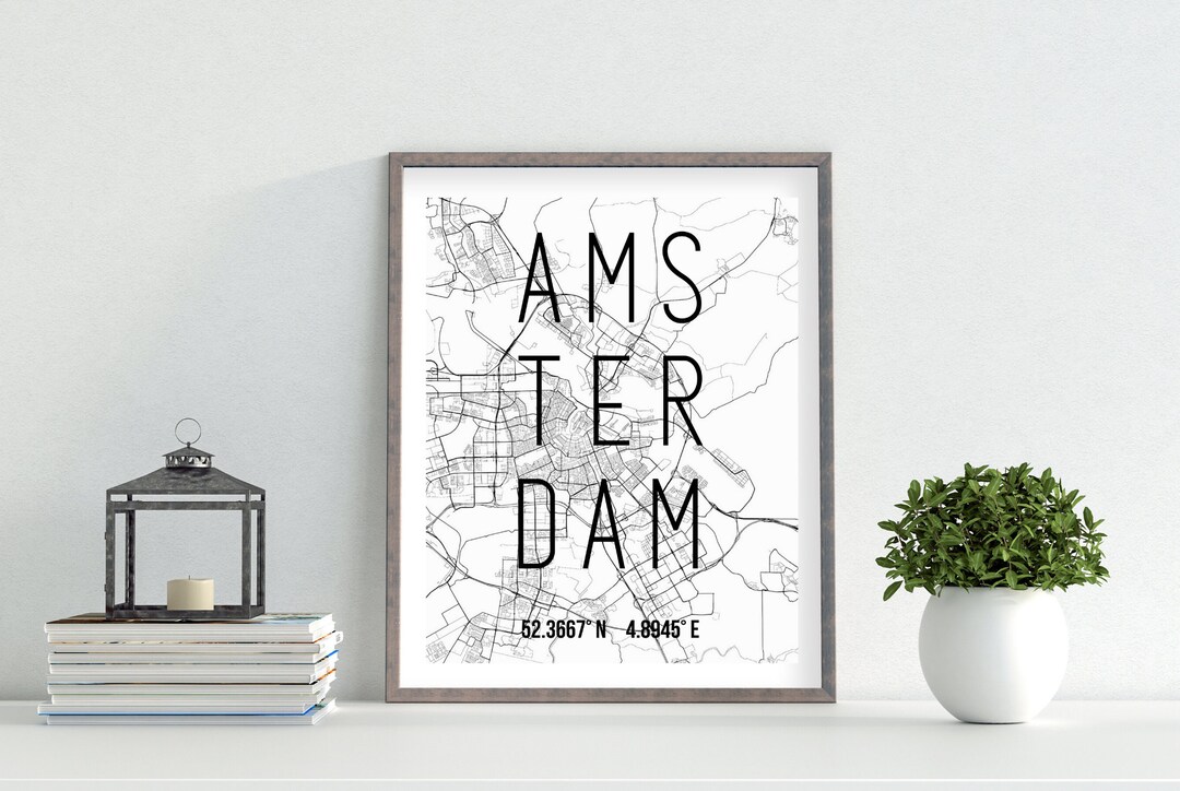 AMSTERDAM Map Printable Wall Art, Home Wall Decor, Signs, Digital ...