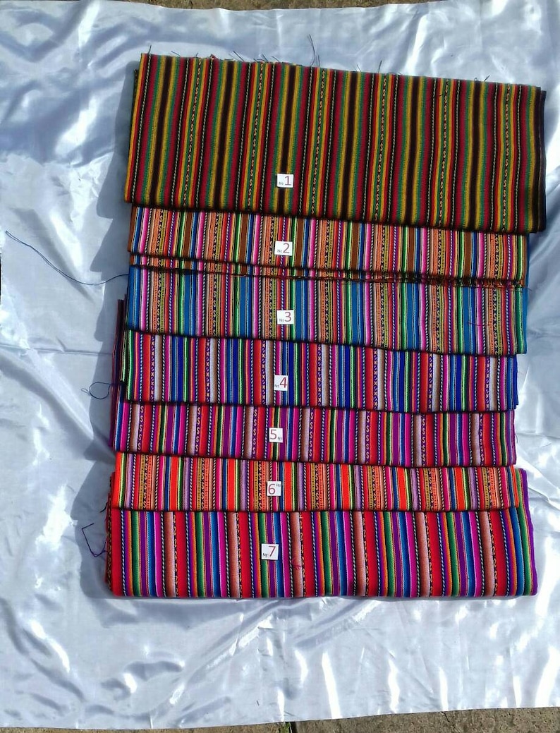 Stripy Peruvian Fabric by the Metre SMALL Orders Shipped - Etsy