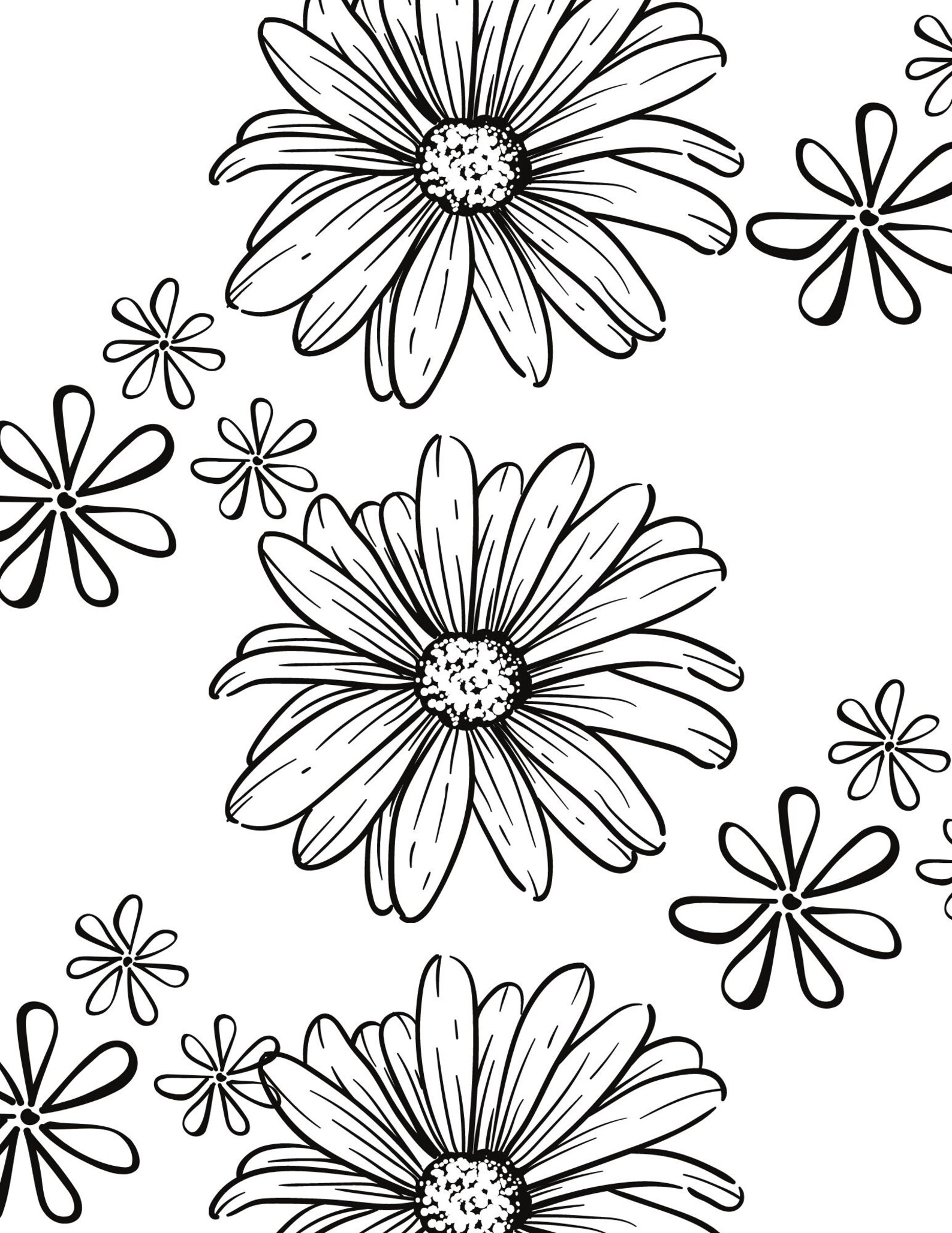 Flower Power Digital Downloadable Coloring Book Printable Pages ...