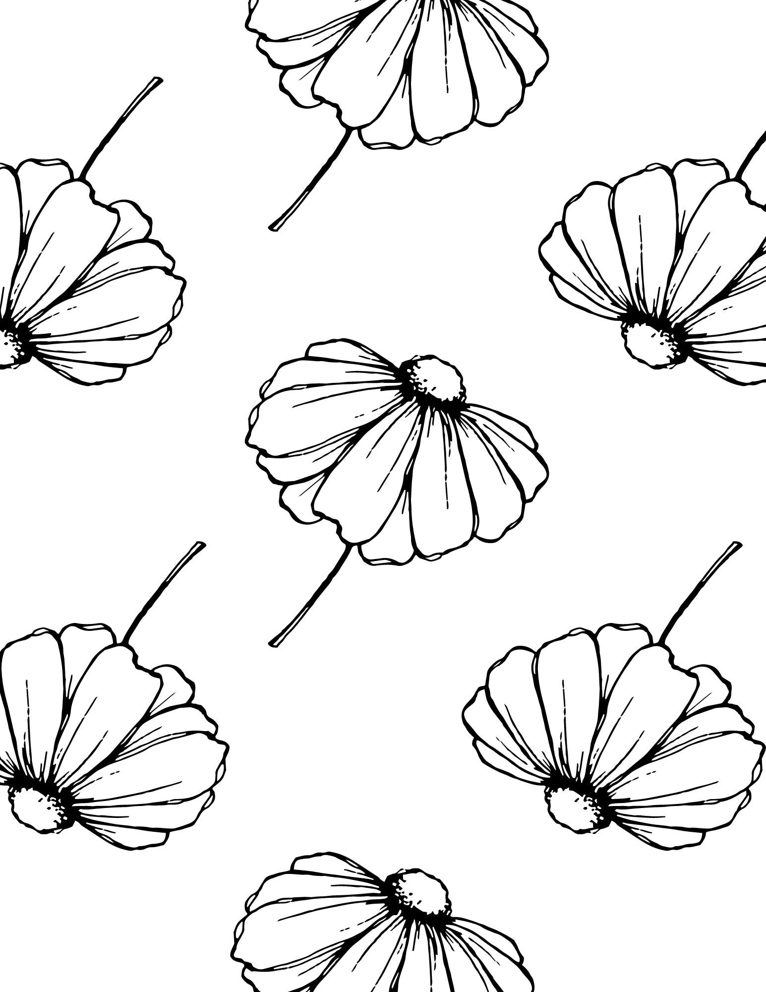 Flower Power Digital Downloadable Coloring Book Printable Pages ...