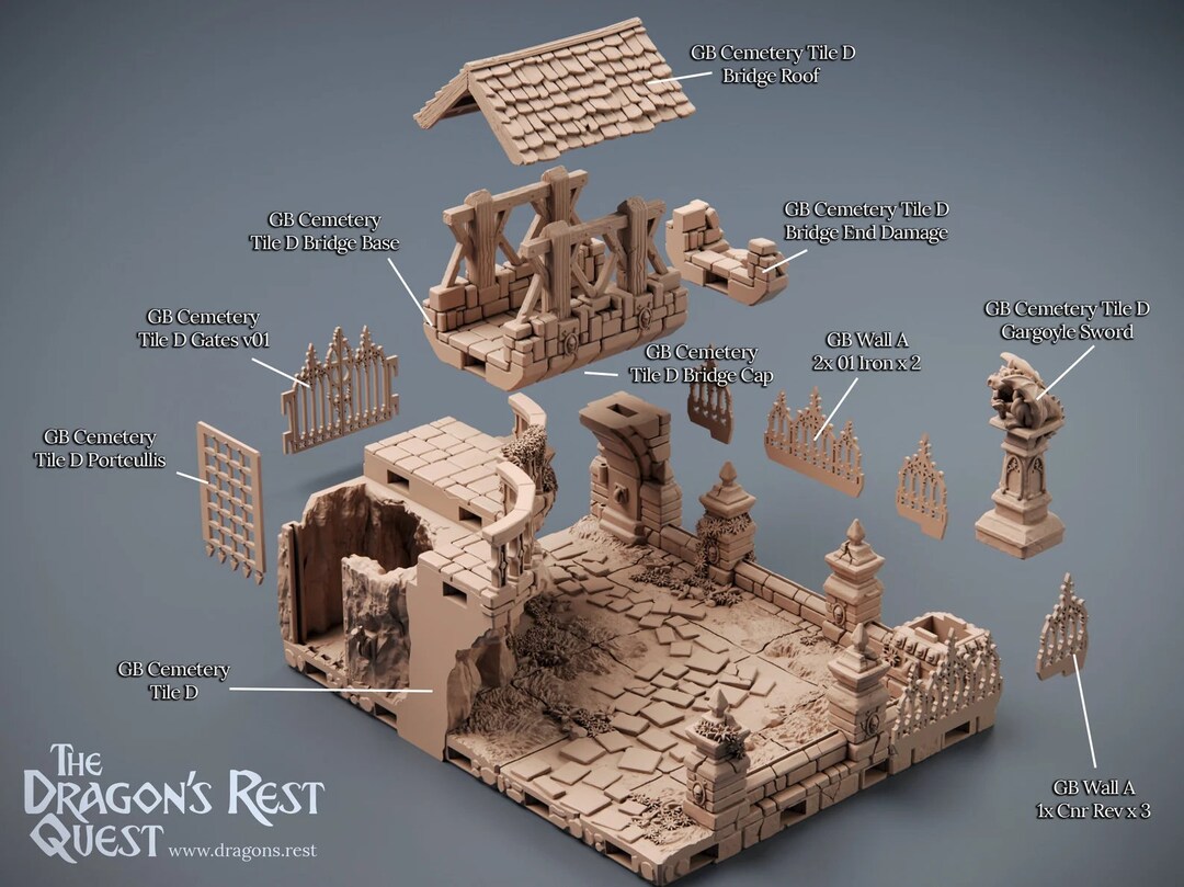Graveyard and Crypt Dragon's Rest 28mm FDM - Etsy