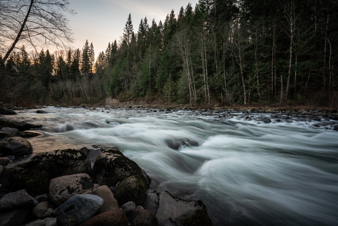 Oregon River Photography, Sandy River, Mt Hood, Long Exposure, Sunset ...