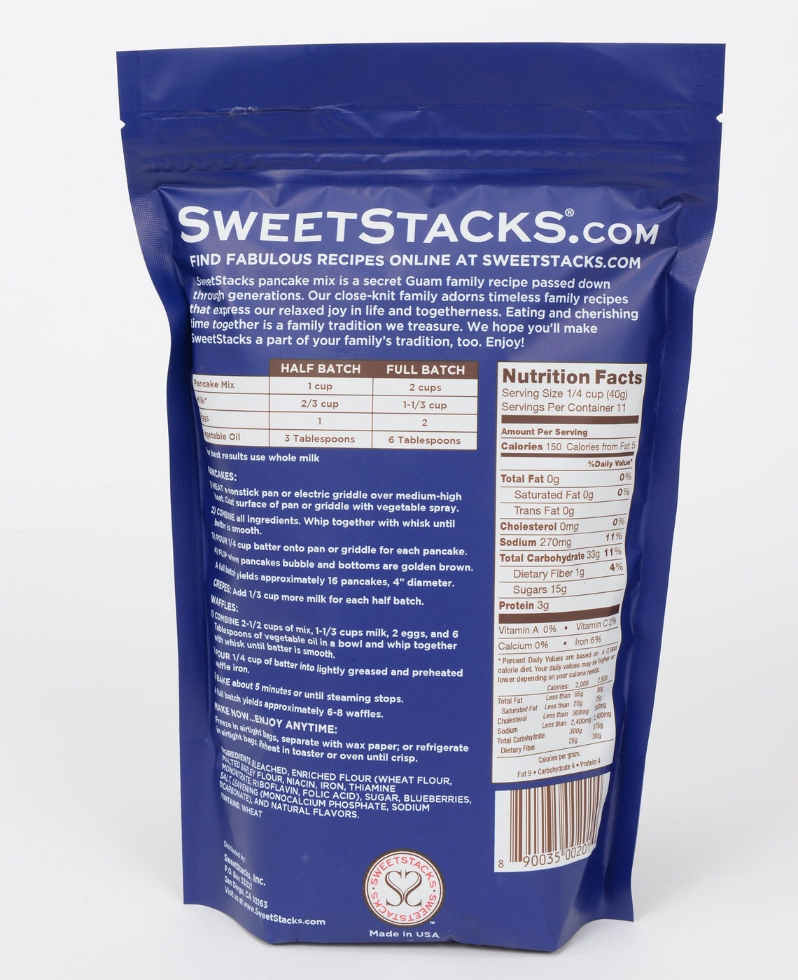 Sweetstacks Blueberry Gourmet Pancake & Waffle Mix - Etsy
