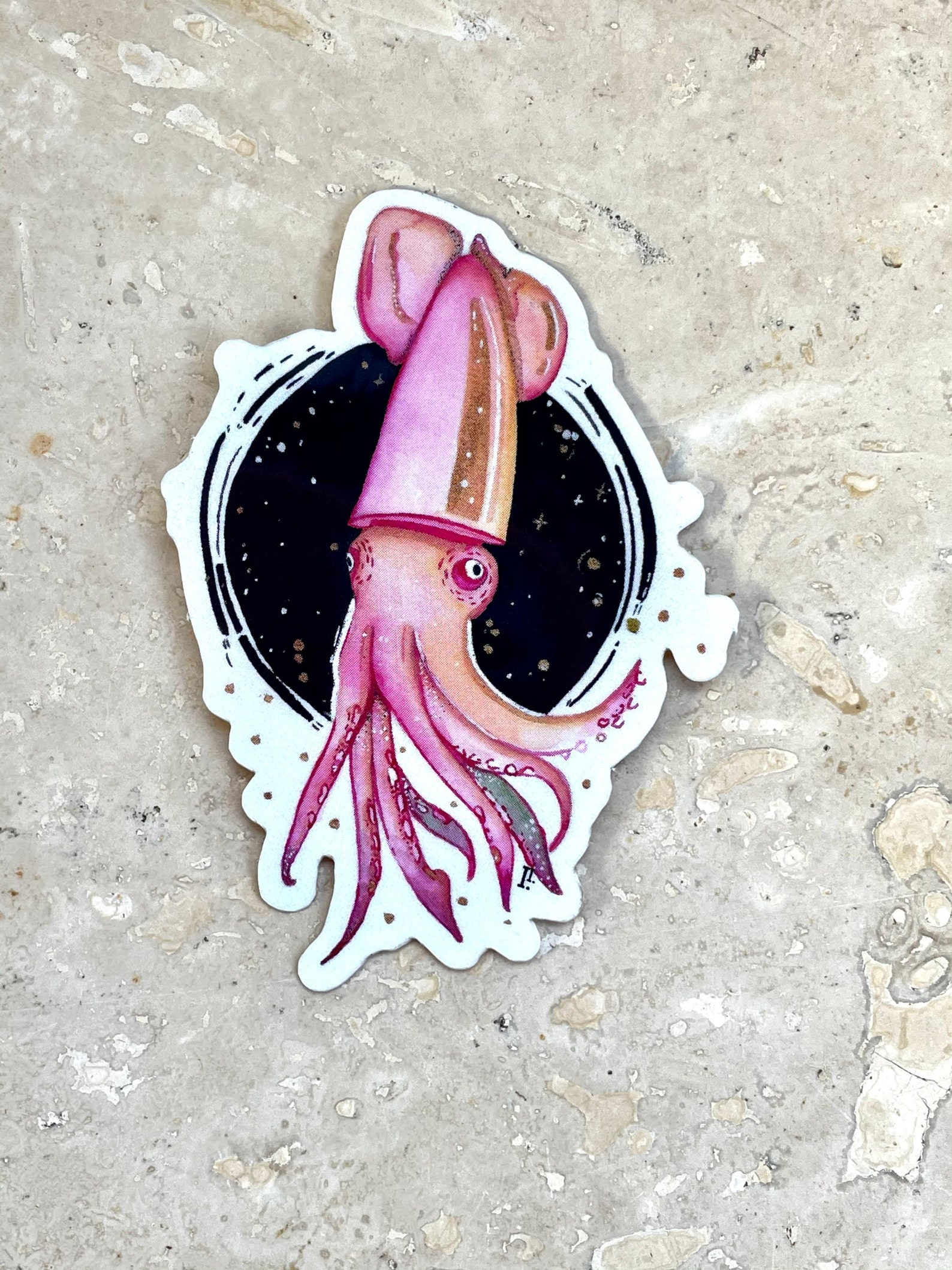 Magical Squid Pink Glossy Sticker Laptop Water Bottle - Etsy UK