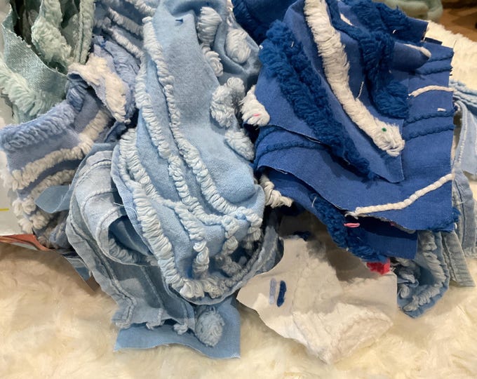 Bag of Blue Colors Vintage Chenille 14ozs - Etsy