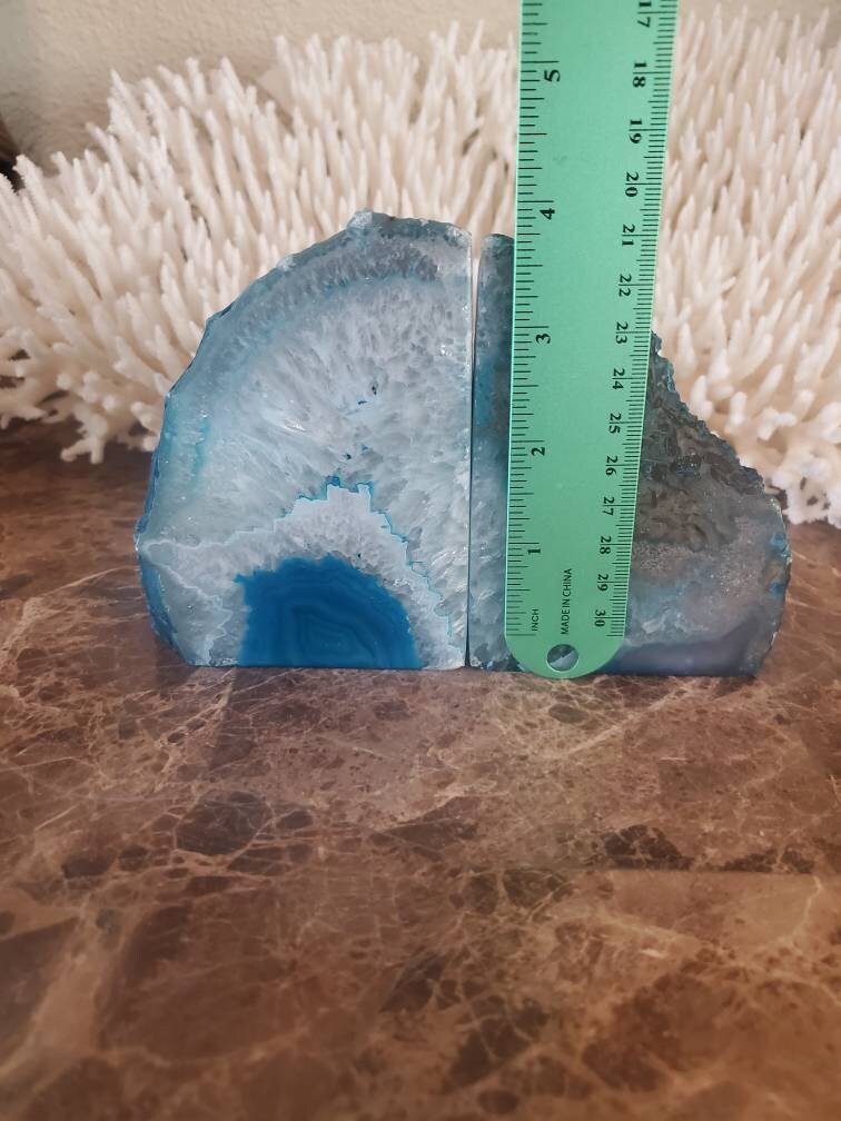 Agate Bookend Bookend Bookends Geode Quartz Bookends | Etsy