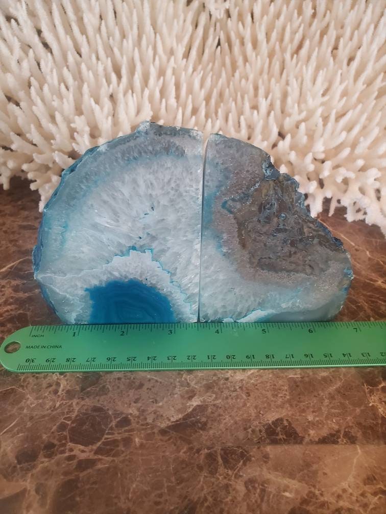 Agate Bookend Bookend Bookends Geode Quartz Bookends | Etsy