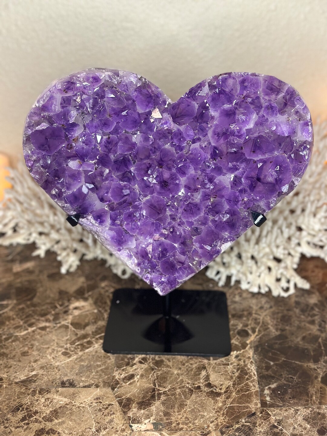 Amethyst Heart Large - 13.8 Lbs- Purple Amethyst - Amethyst Heart ...