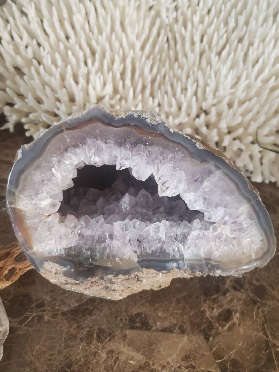 6.9 Lb Agate Geode - Geode - Quartz Geode - Polished Geode Half ...