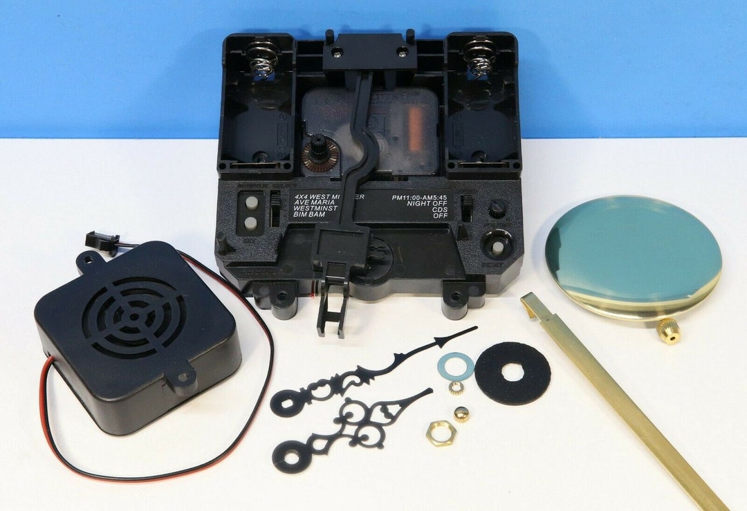 Triple Chime Quartz Clock Movement Kit W/ Pendulum 1/4" Thick Dial ...