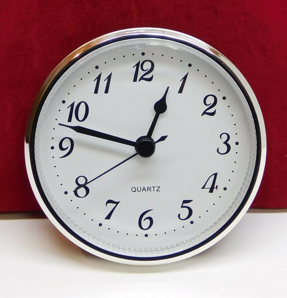 3 1/2" Quartz Clock Insert Fit up Movement 90 Mm White Arabic Dial ...