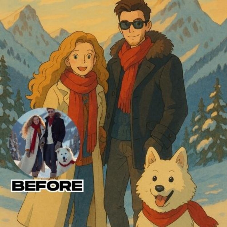 Custom Studio Ghibli Style Portrait: Anime Art Gift (digital Download ...