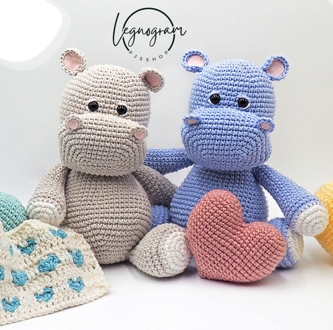 Hippo and His Friends Crochet Pattern, Hippo Amigurumi Pattern, Crochet ...