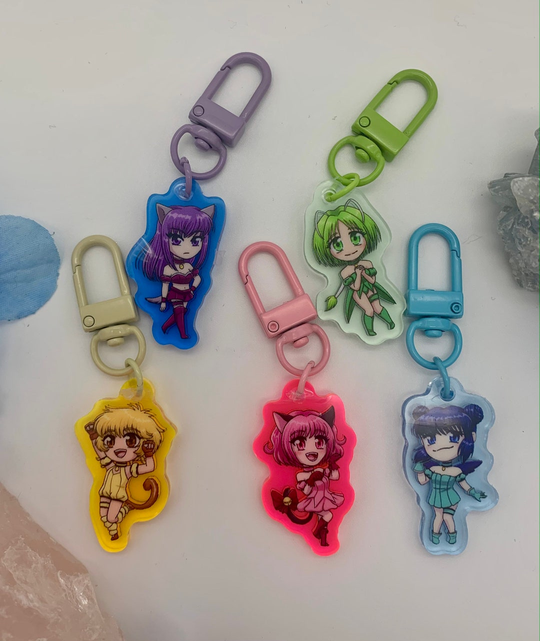 Tokyo Mew Mew Acrylic Colored Keychain Charms - Etsy