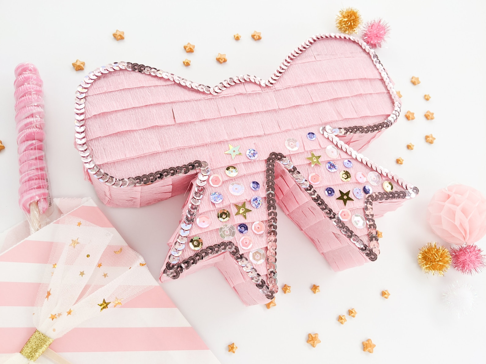 Sparkly pink sequin girly bow pinata gift: ONE pinata pink | Etsy